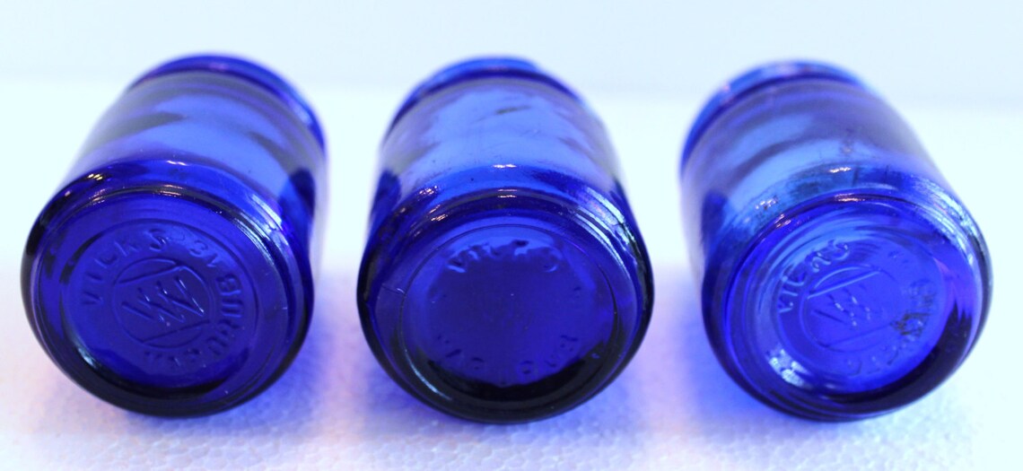 Vintage 1960's Vicks Vaporub Cobalt Blue Bottles - Etsy