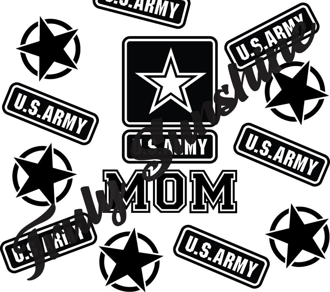US Army Mom 20oz Skinny Straight Tumbler Tape Design File for Use With ...