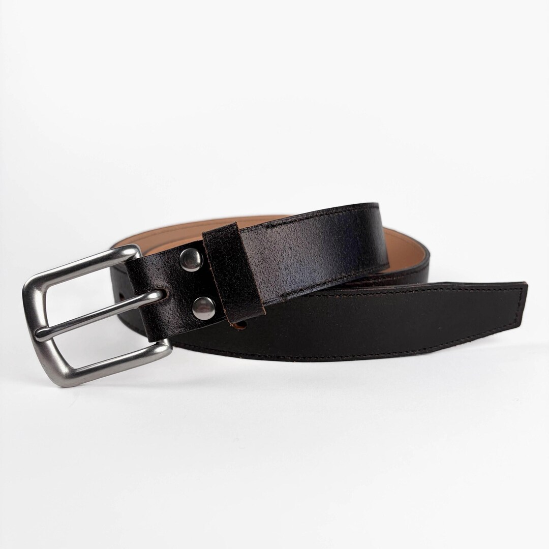 Horween Black Leather Belt - Black Waxed Flesh Chromexcel - Made in USA ...