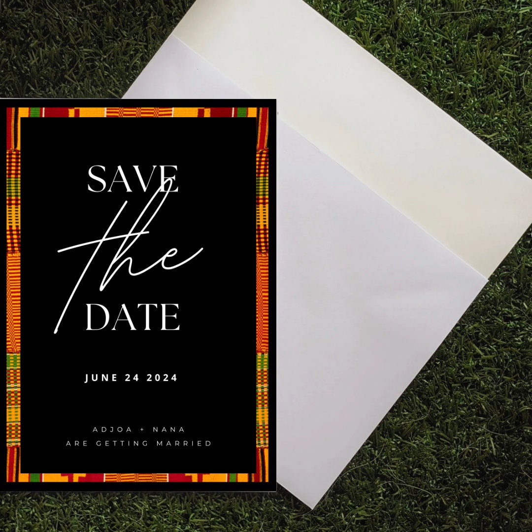 Ghanaian-themed Wedding Invitation African Traditional Kente RSVP ...