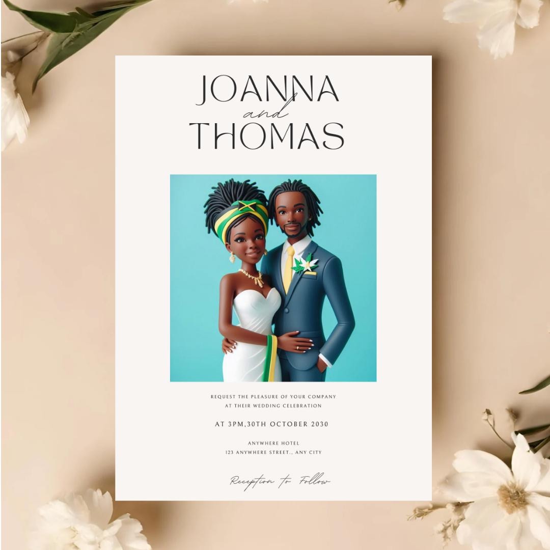 Jamaican Wedding Invitation Digital Template | Editable Caribbean and ...