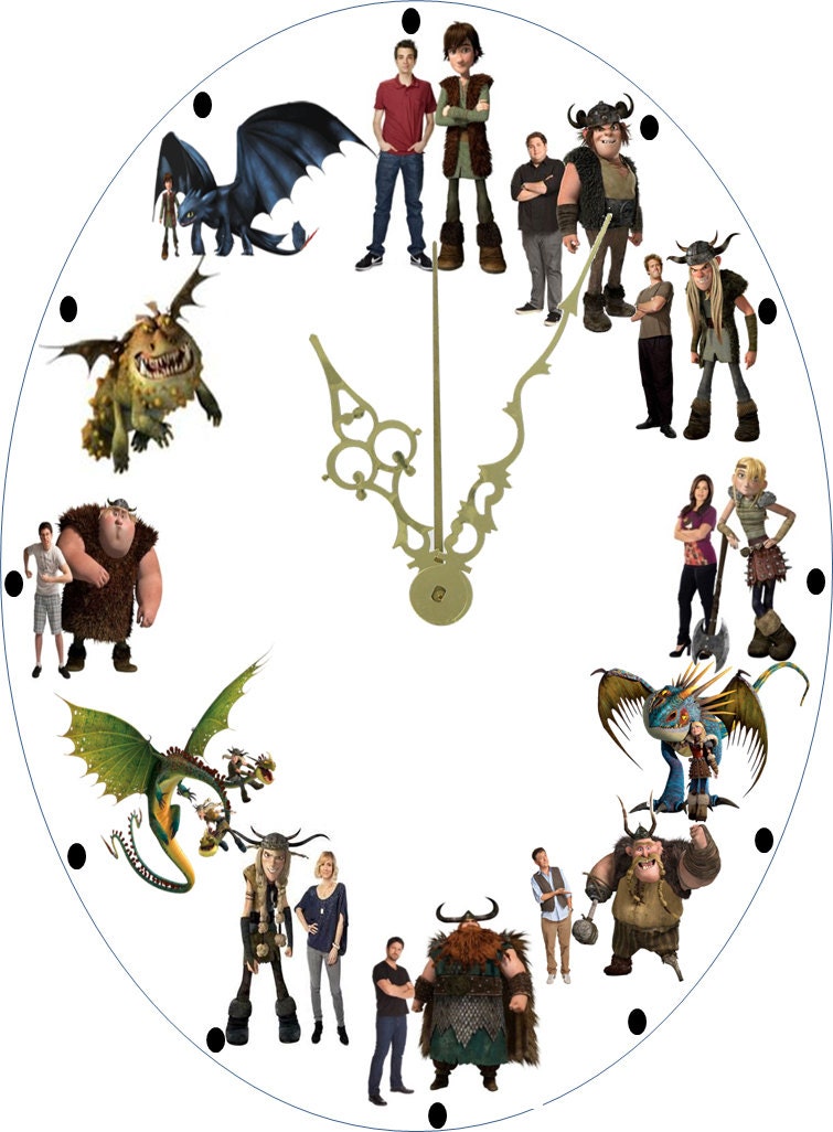 Clock How to Train Your Dragon Wood Toothless Hiccup - Etsy