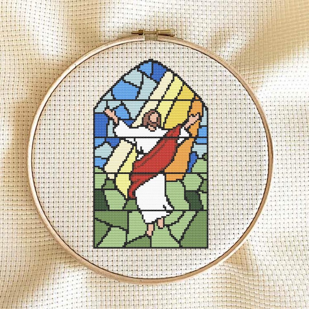 Jesus Christ Stained Glass Cross Stitch Pattern PDF Files - Etsy