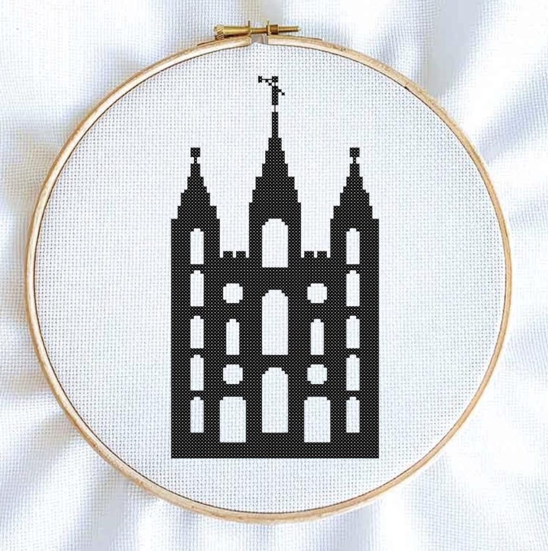 LDS Temple Silhouette (salt Lake City Utah Temple) Cross Stitch Pattern ...