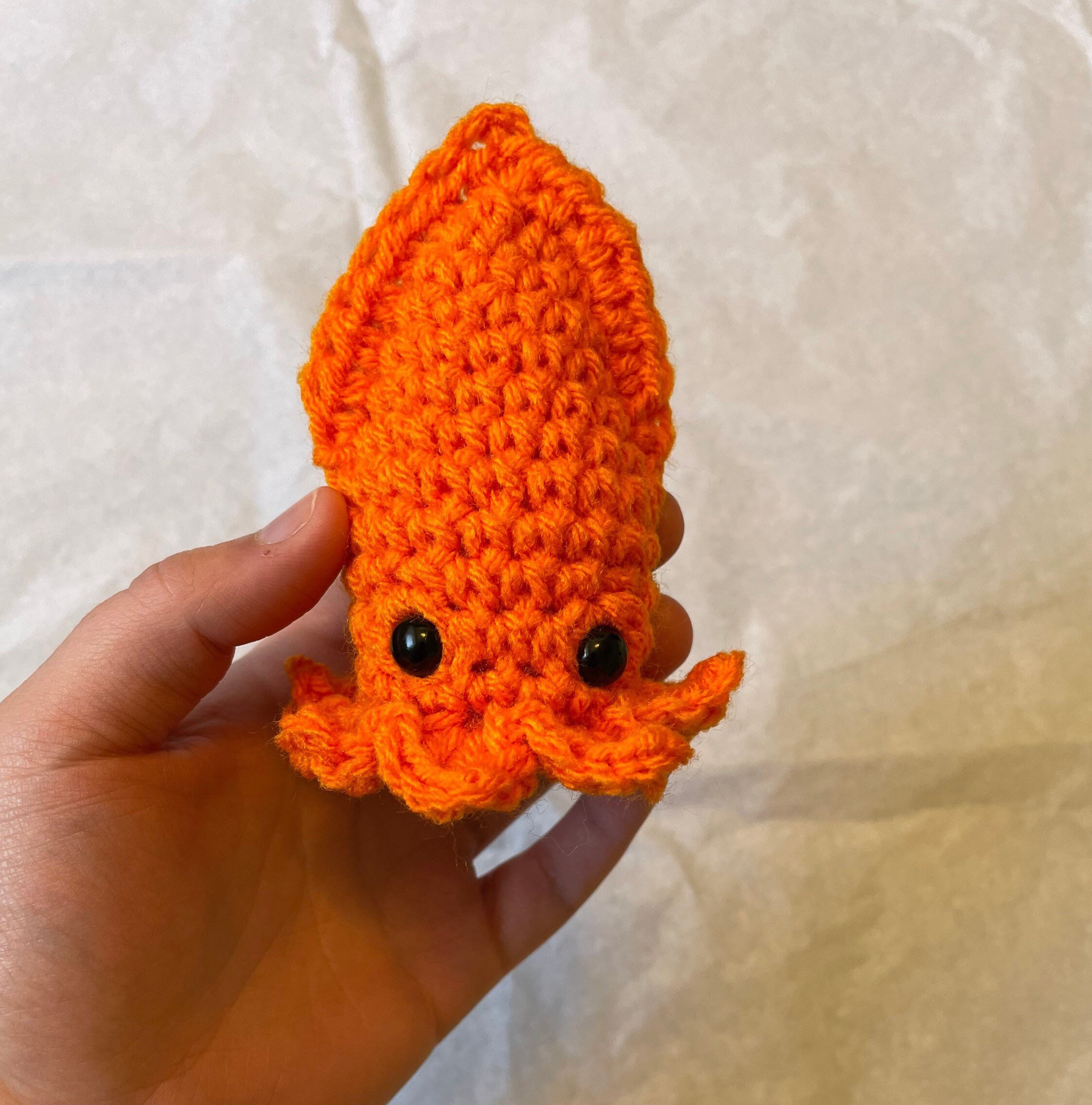 Mini Crochet Squid Plush, Stuffed Squid Amigurumi Toy, Multiple Colors ...