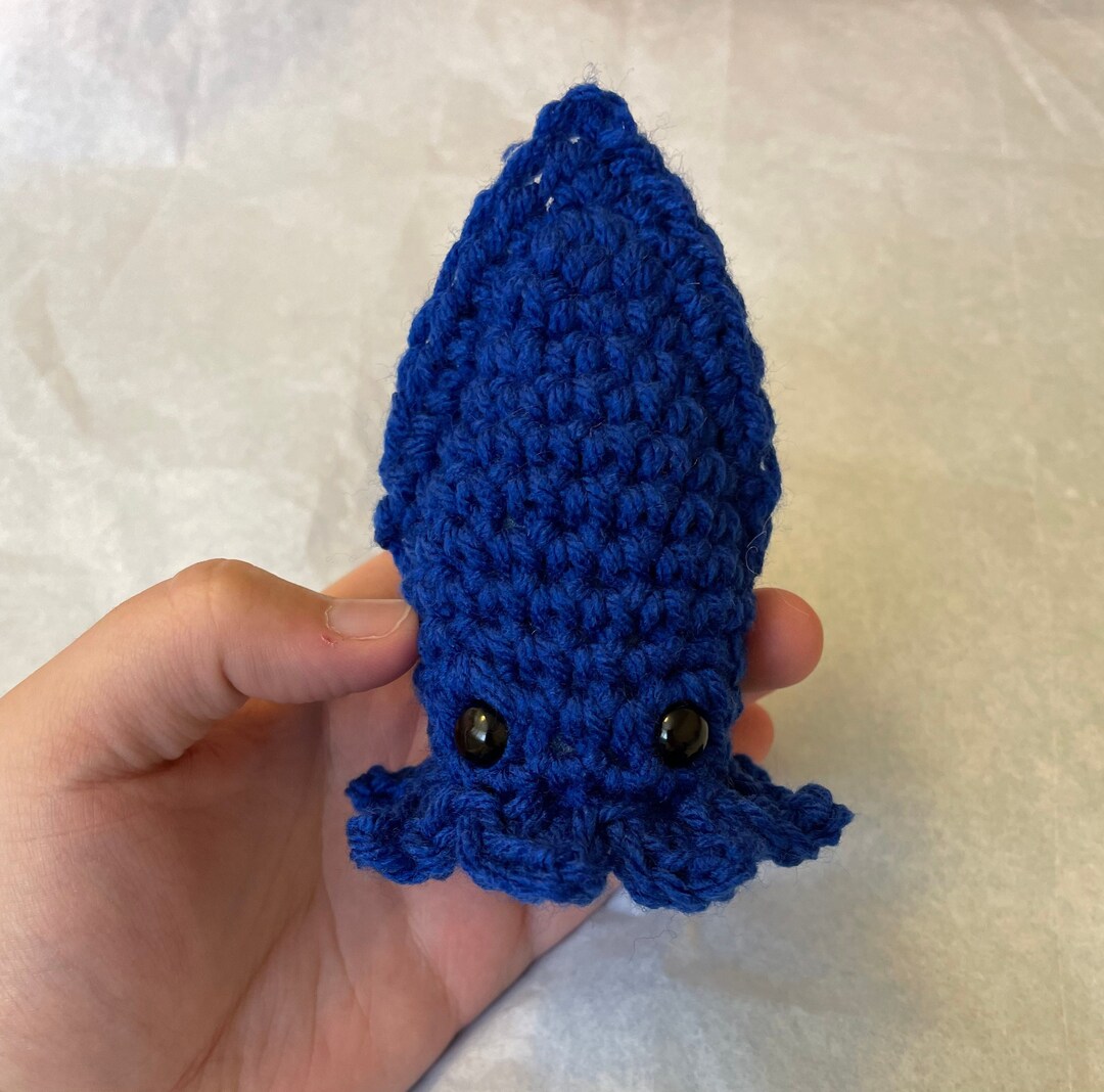 Mini Crochet Squid Plush, Stuffed Squid Amigurumi Toy, Multiple Colors ...