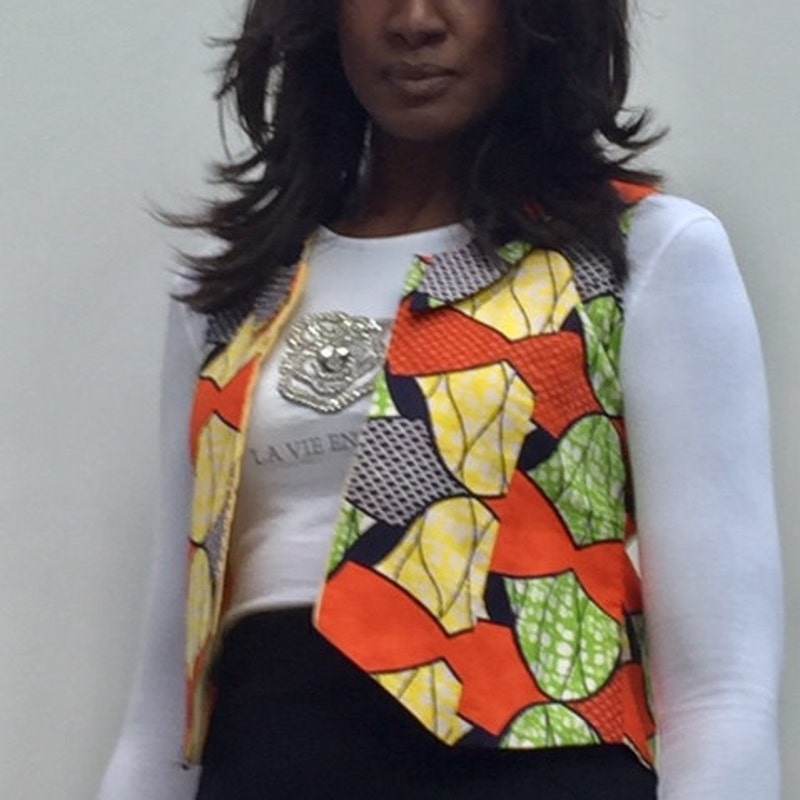 African Print Vest - Etsy