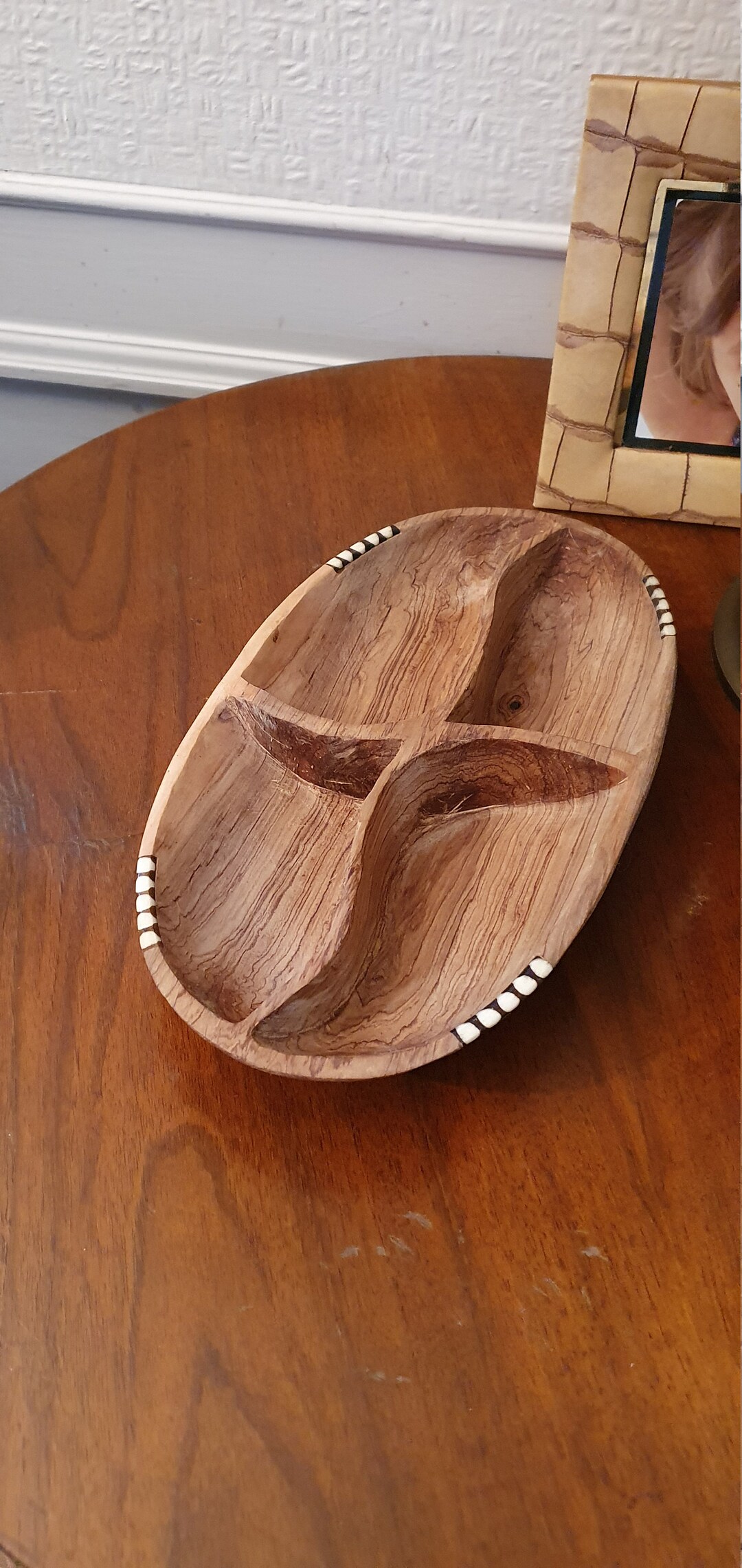Olivewood Divided Snack Bowl 8 Inch 20 Cm Handcrafted Natural Wild ...