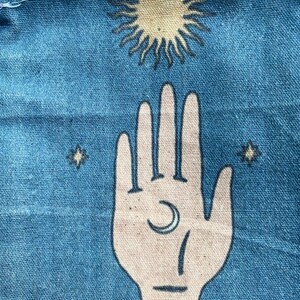 Crescent Moon Palm Pouch » Palmistry Drawstring Bag » Witchy Drawstring ...