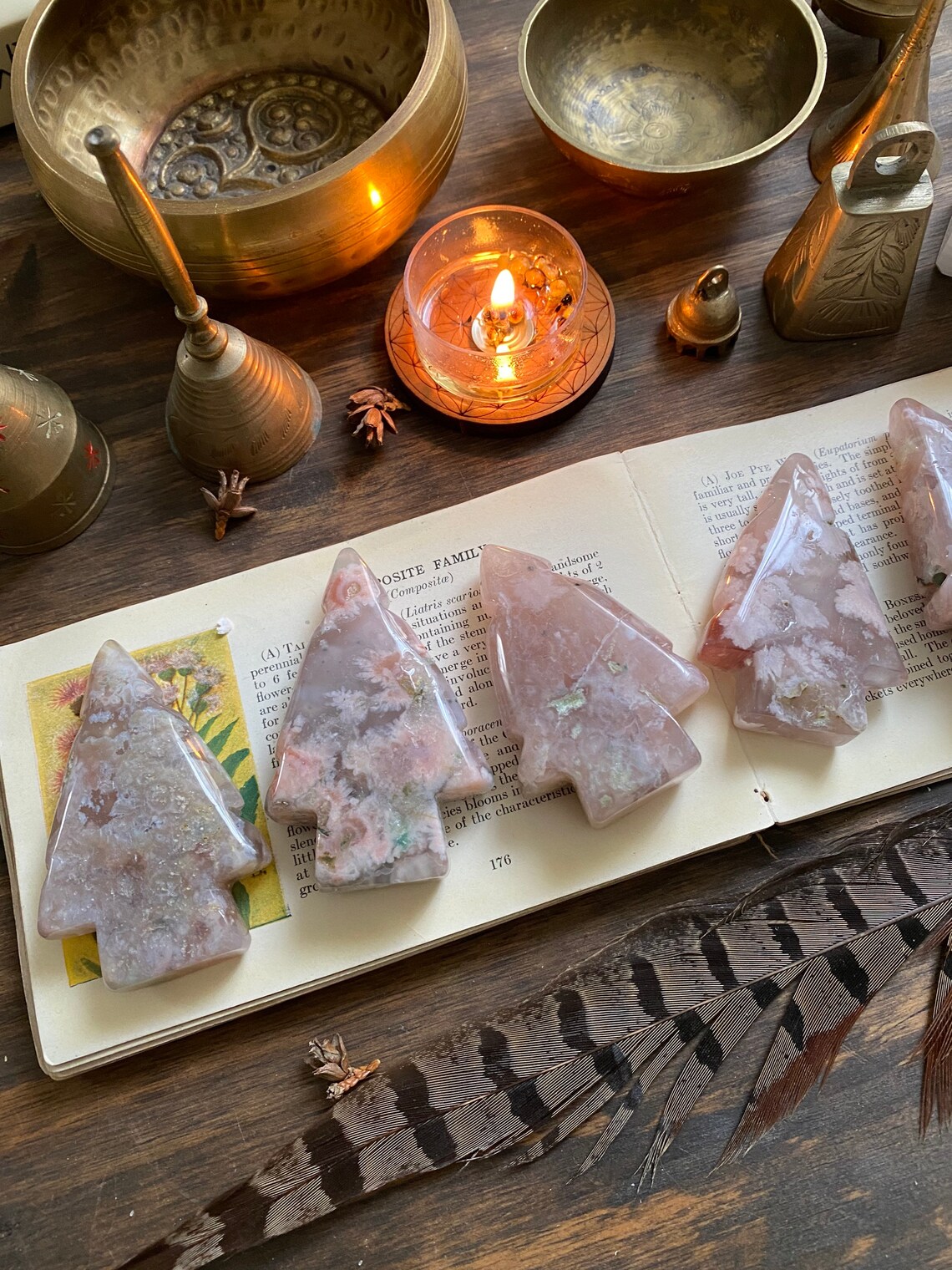 Flower Agate Pine Tree // Mini Crystal Christmas Tree // | Etsy