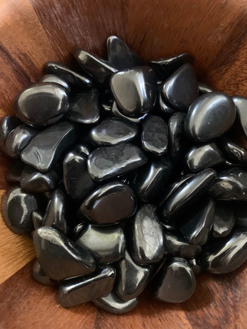 Shungite Tumbled Stone // Tumbled Shungite Stones // EMF - Etsy
