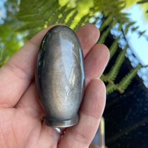 Silver Sheen Yoni Standing Silver Sheen Obsidian Yoni Carving Feminine ...