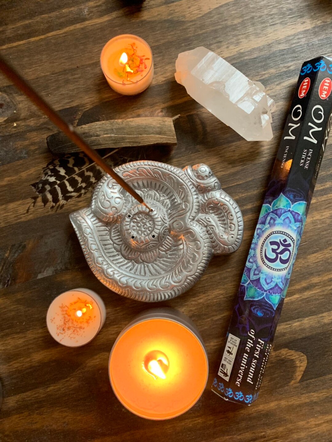 Om Incense Set » Aluminum Incense Burner » Om Incense Holder ...