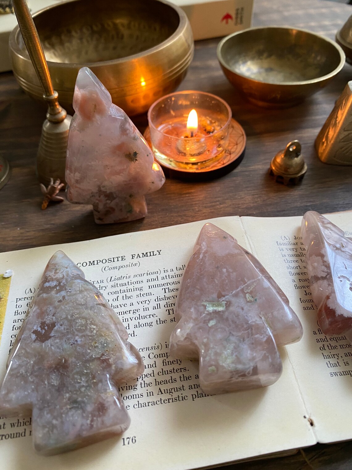 Flower Agate Pine Tree // Mini Crystal Christmas Tree // | Etsy