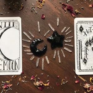Obsidian Moon and Star Set // Couples Crystal // Best Friend Crystal ...