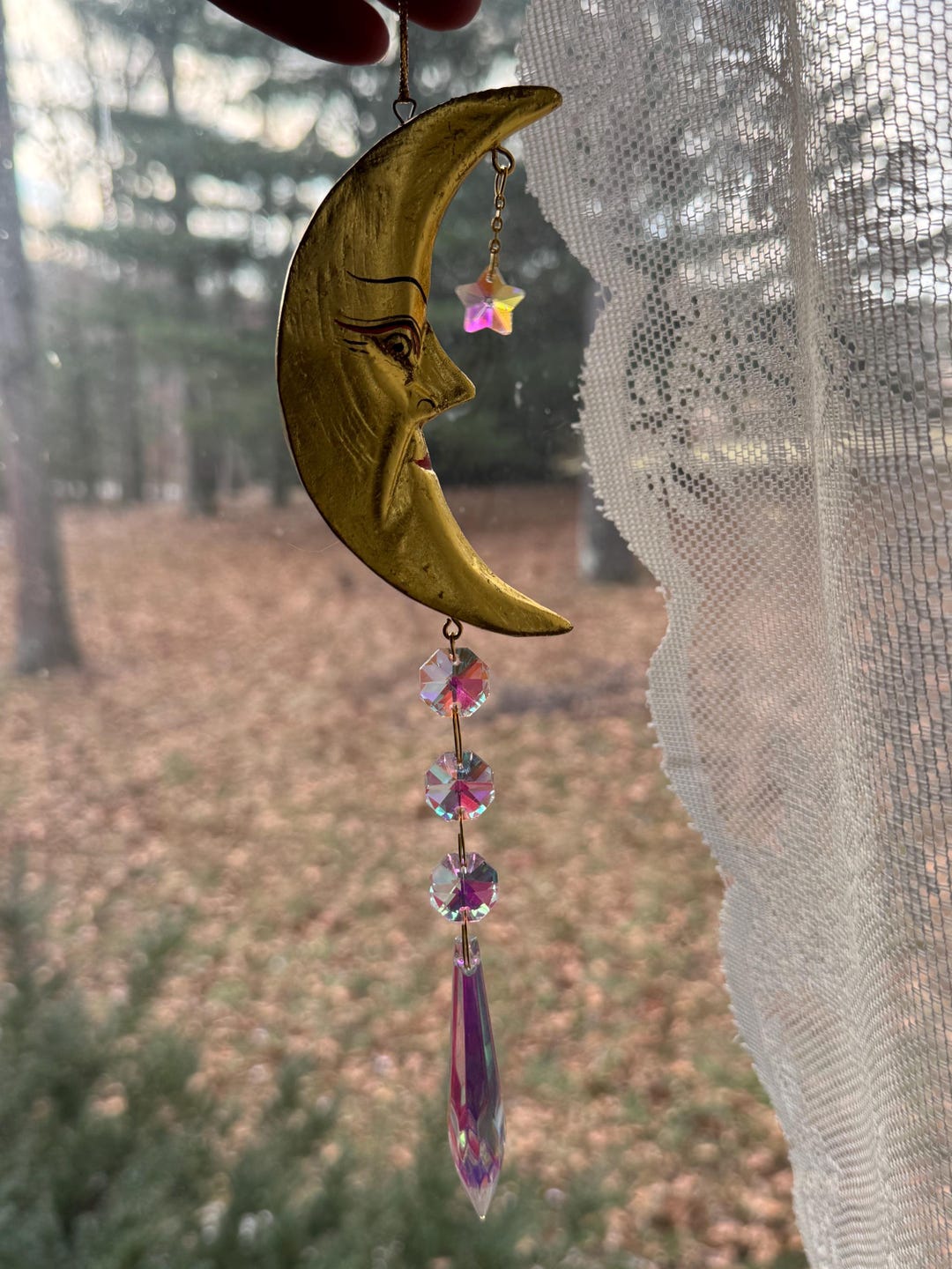 Vintage Crescent Moon Suncatcher » Upcycled Vintage Moon Sun Catcher ...