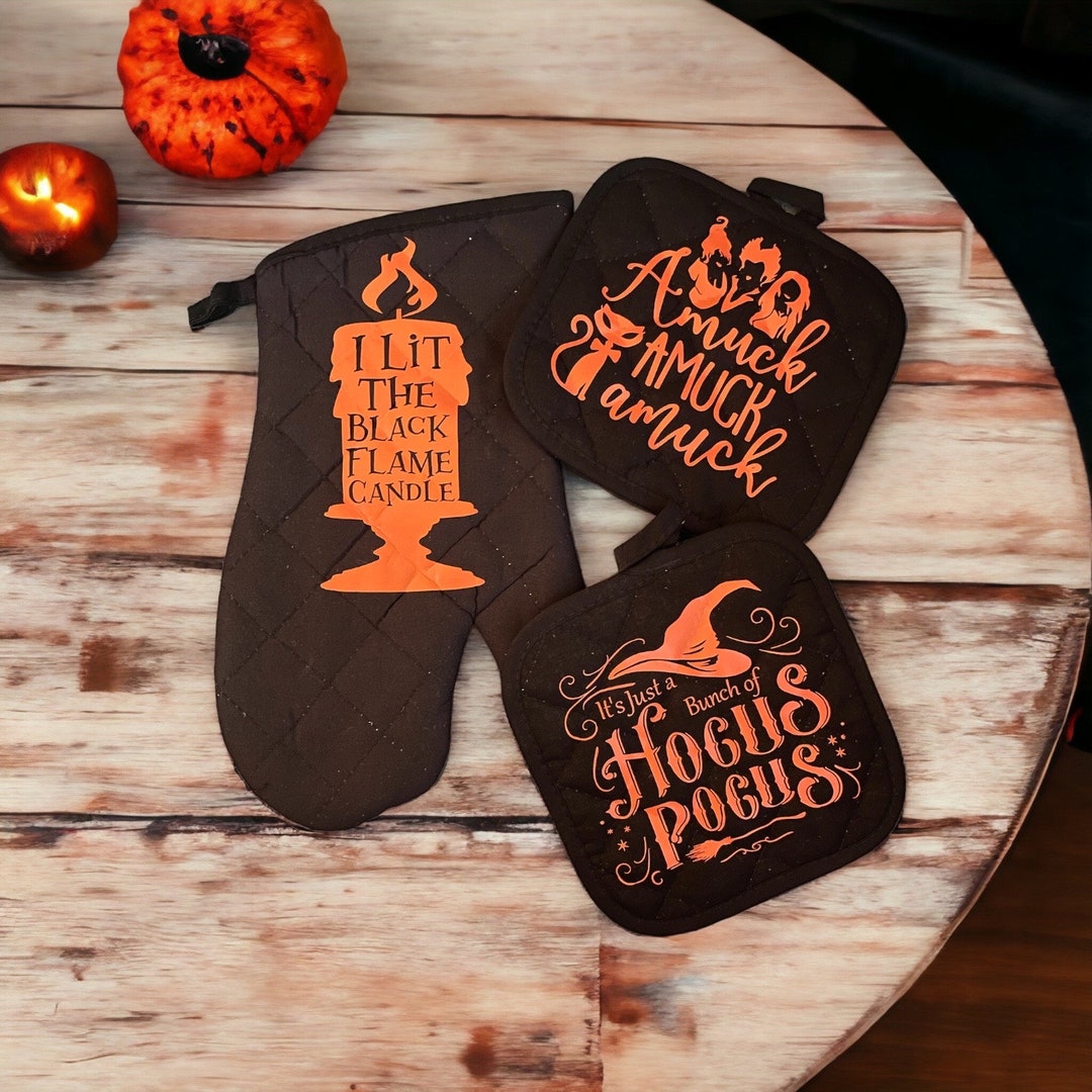 Halloween Hocus Pocus, Kitchen Hot Pad, Pot Holder Set, Halloween Gift ...