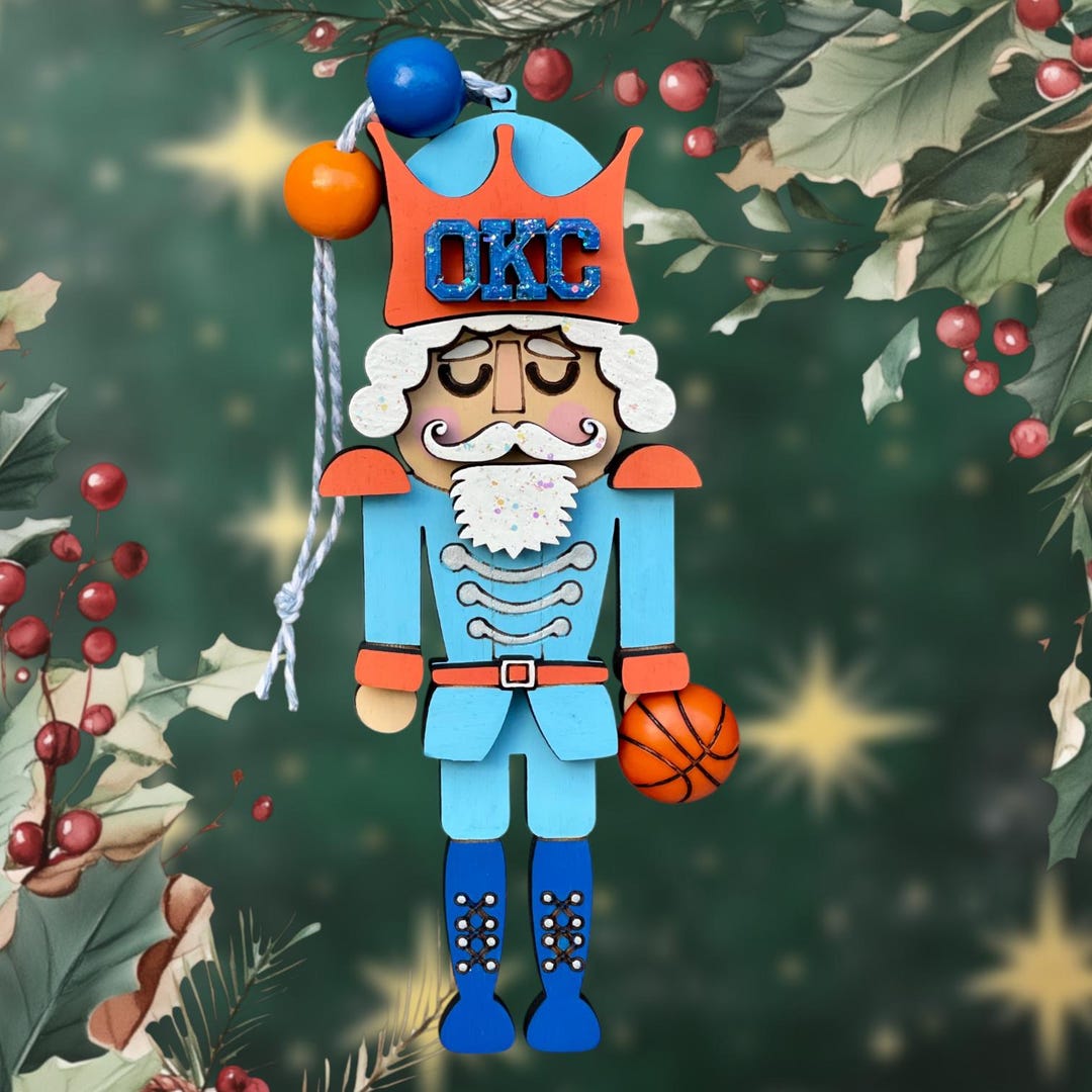 OKC Nutcracker Ornament, Thunder Basketball 3D Nutcracker Car Charm or ...