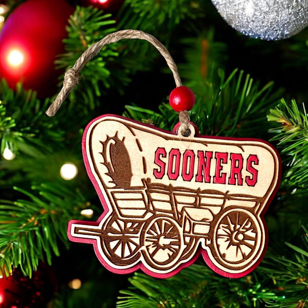 Oklahoma Sooner Schooner Ornament, Sooners Car Charm or Gift Tag - Etsy