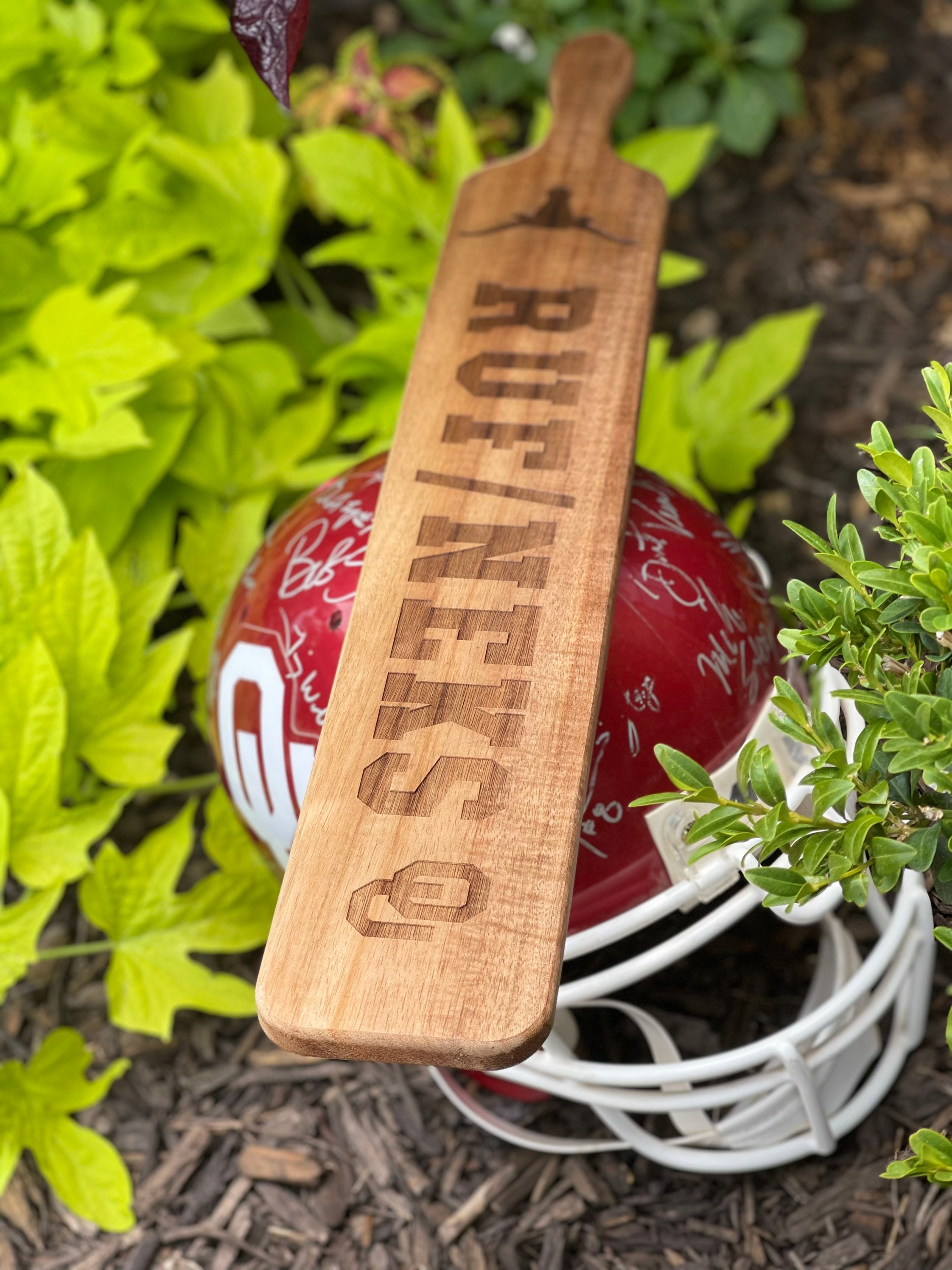 OU Sooners Acacia Wood Charcuterie Board: Ruf/neks Paddle Decor - Etsy