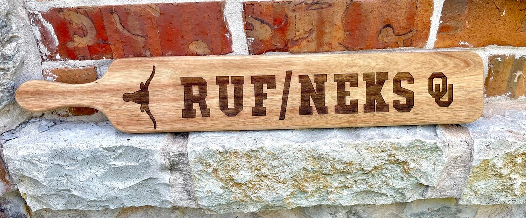 OU Sooners Acacia Wood Charcuterie Board: Ruf/neks Paddle Decor - Etsy