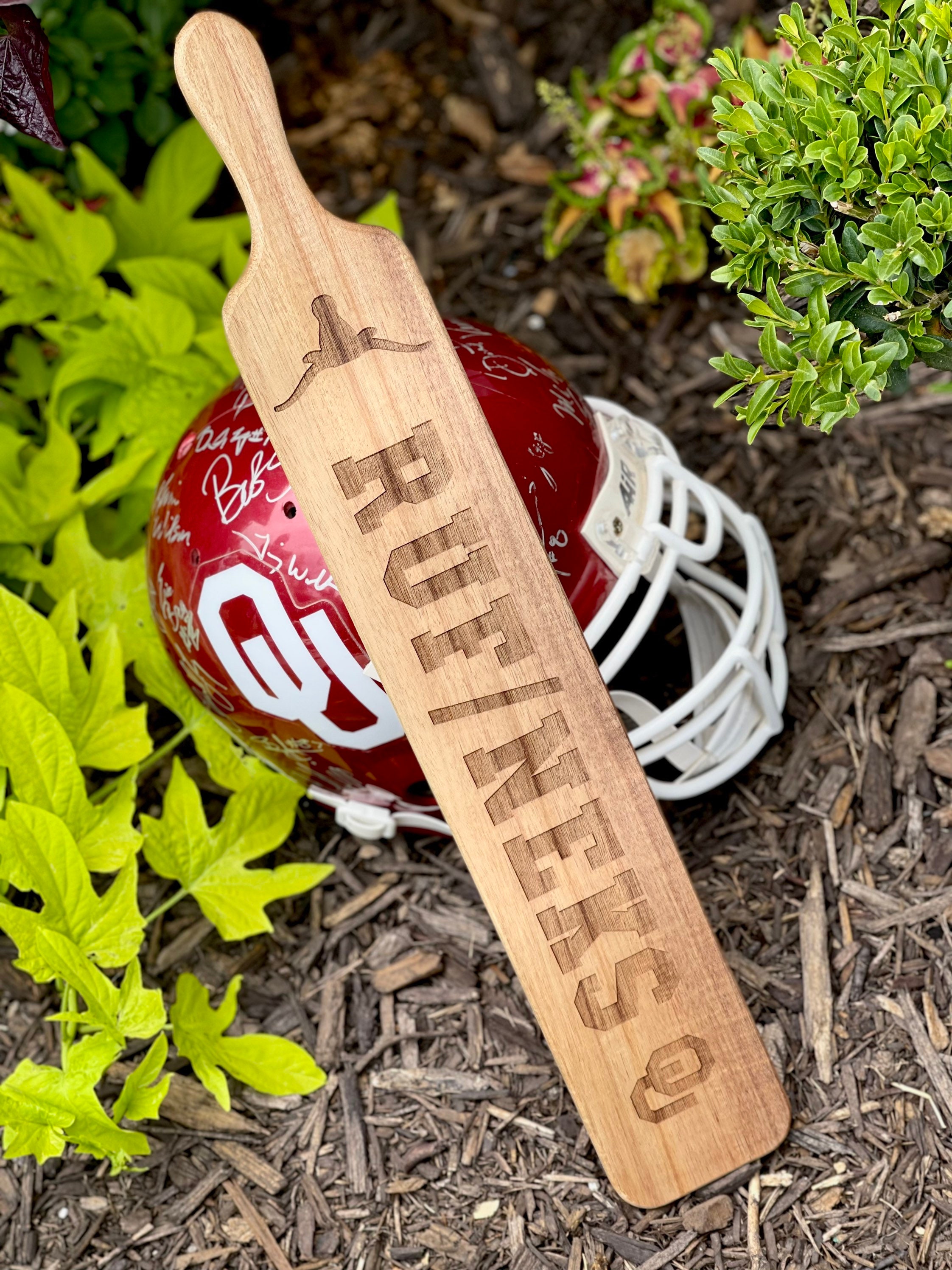 OU Sooners Acacia Wood Charcuterie Board: Ruf/neks Paddle Decor - Etsy