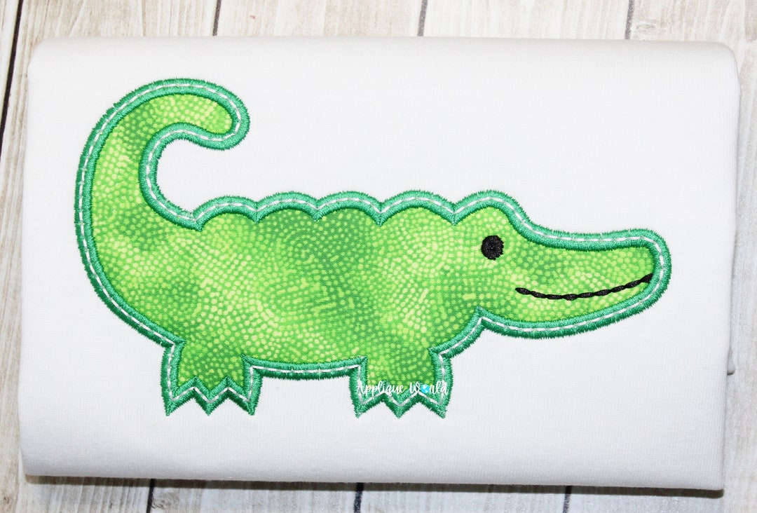Alligator, Applique Embroidery Design, Instant Download, Machine ...