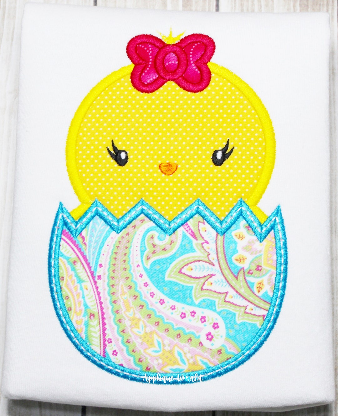 Baby Chick Girl Applique Embroidery, Easter Chick Machine Embroidery ...