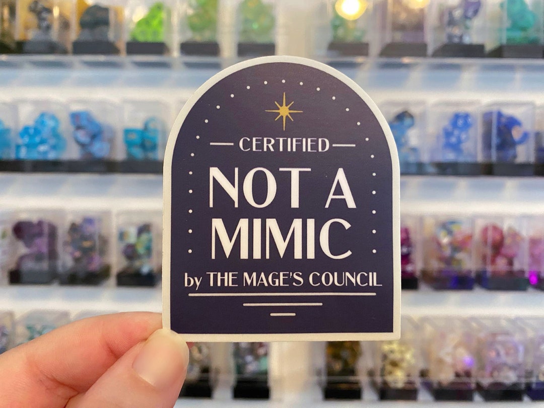 Not a Mimic - Funny Dungeons and Dragons Sticker - Nerdy D&D Decal - Etsy