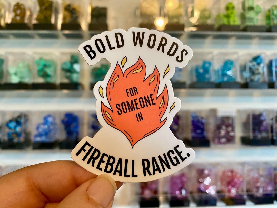 Fireball Range - Funny Dungeons and Dragons Sticker - Etsy