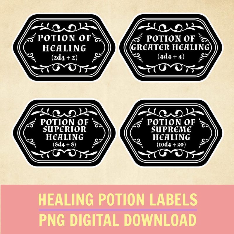 Potion Healing Label - Etsy