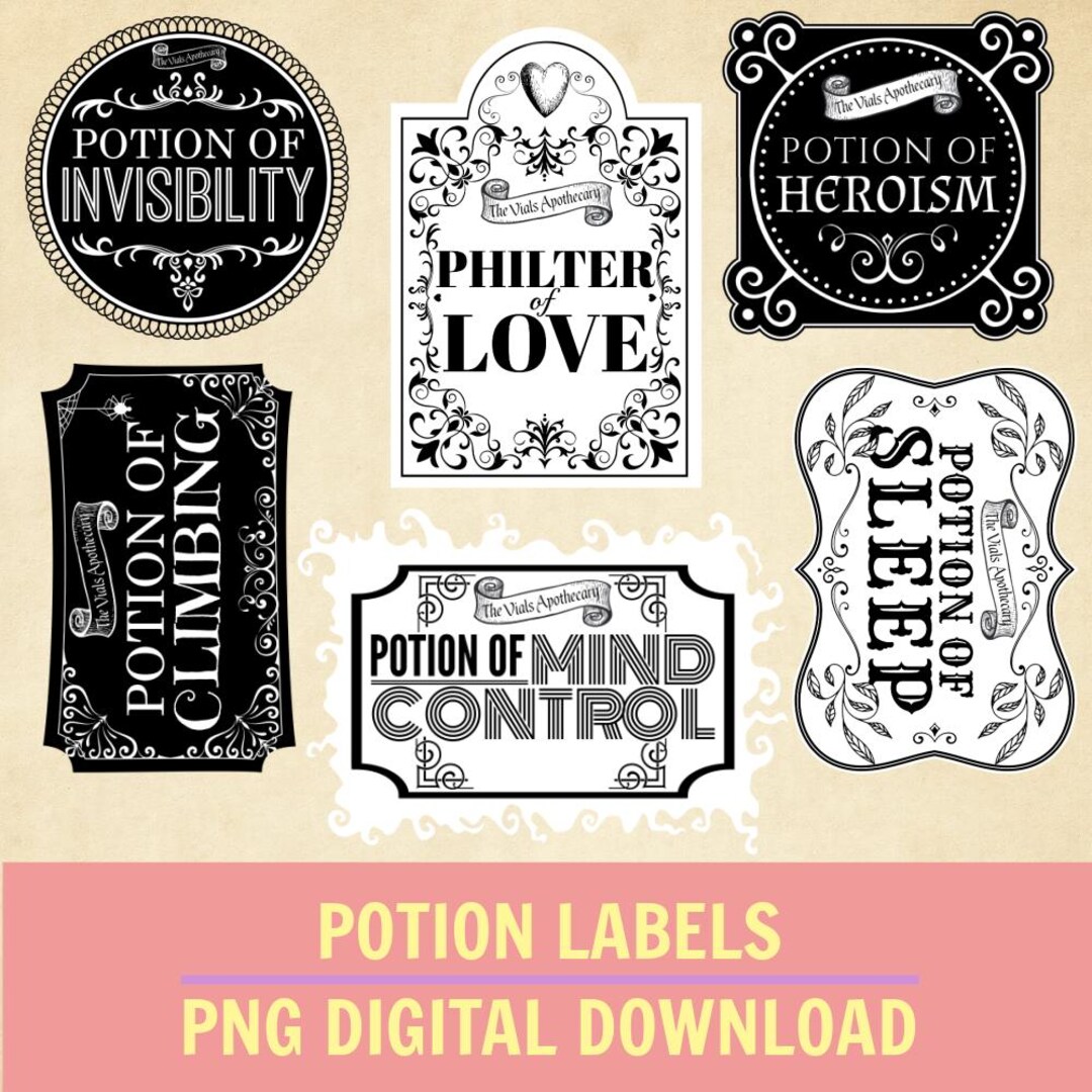 Potion Labels - Dungeons and Dragons Digital Download - Etsy
