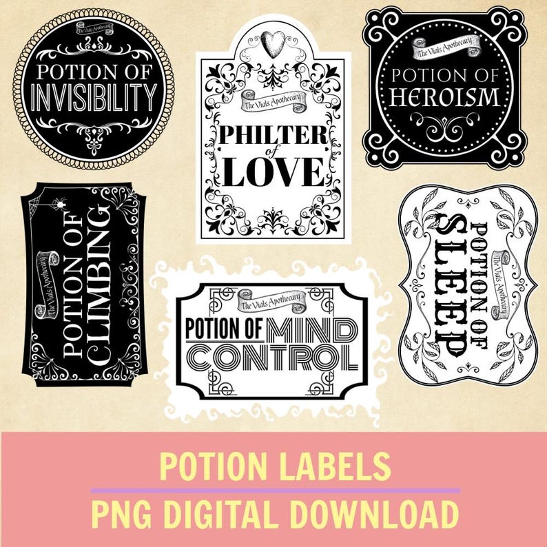 Potion Labels - Dungeons and Dragons Digital Download - Etsy