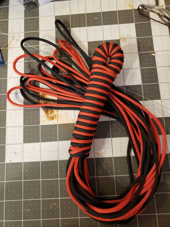 Double Thick Red and Black Paracord Flogger bdsm spanking | Etsy