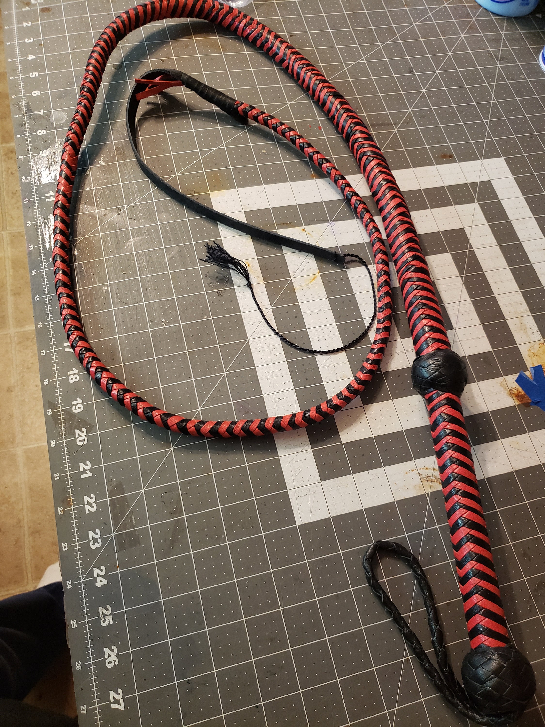 Black and Red 6ft 12 Plait Bullwhip Bdsm Trainer Spank - Etsy