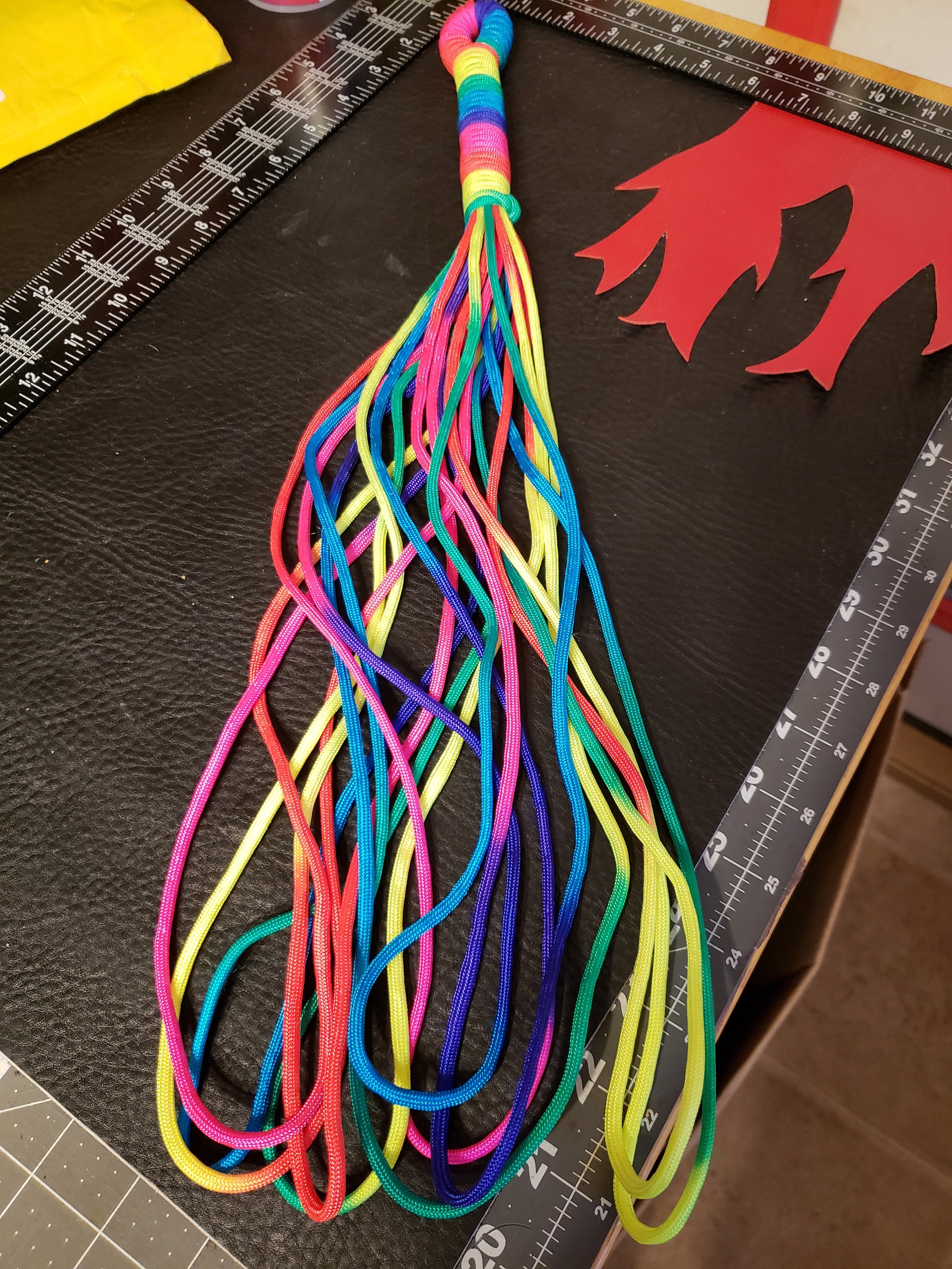 Blacklight Reflective Rainbow Paracord Flogger - Etsy