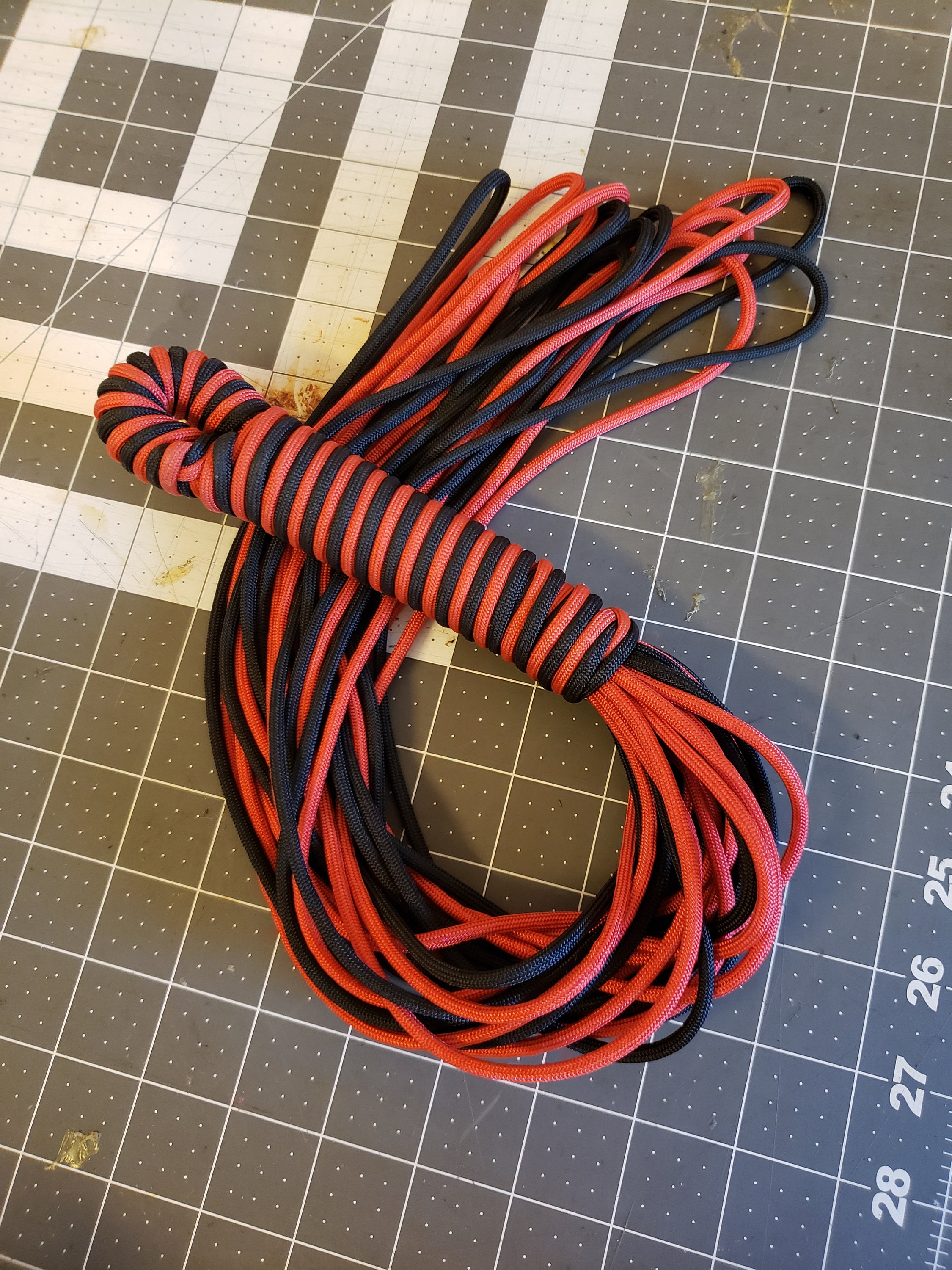 Double Thick Red and Black Paracord Flogger #bdsm #spanking - Etsy