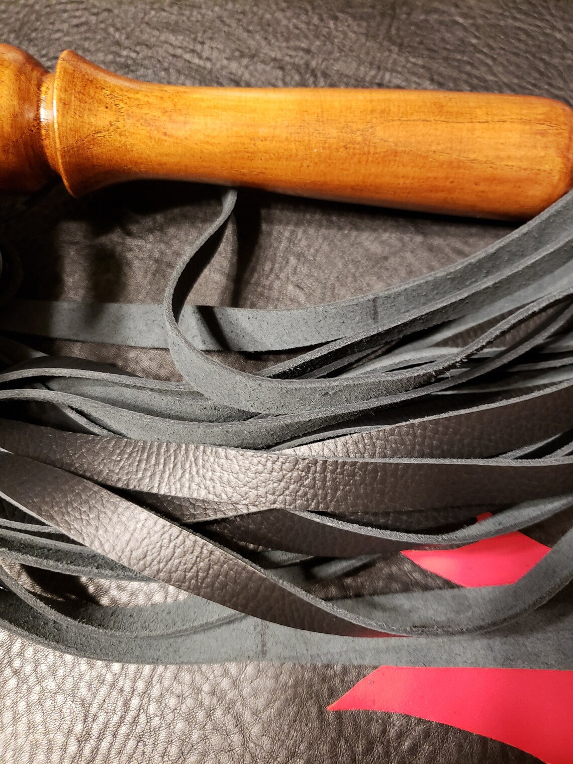 Wood Handled Black Leather Flogger - Etsy