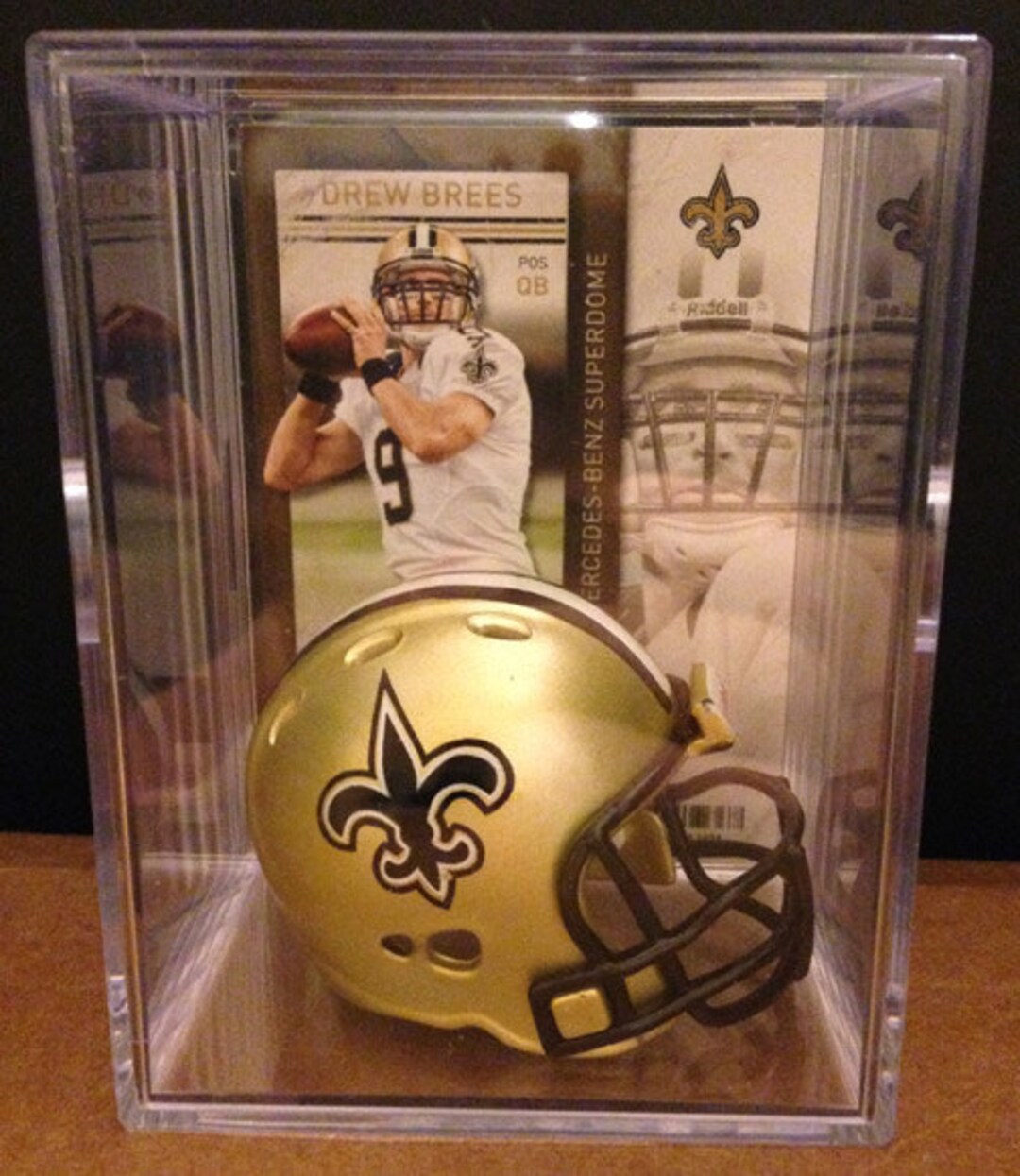 New Orleans Saints Players Mini Helmet Shadowbox W/ Card - Etsy