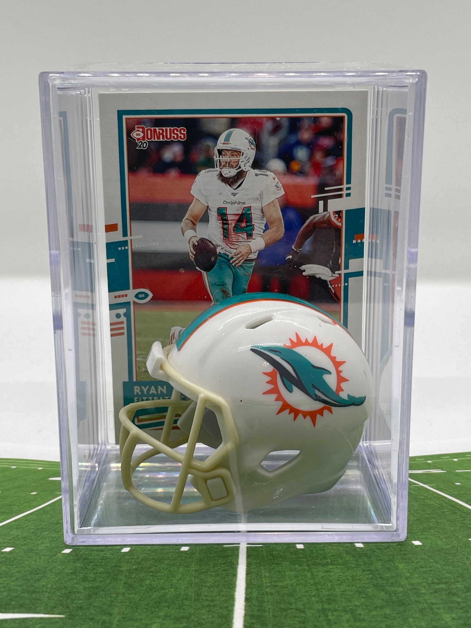 Miami Dolphins Ryan Fitzpatrick Mini Helmet Shadowbox W/ Card - Etsy