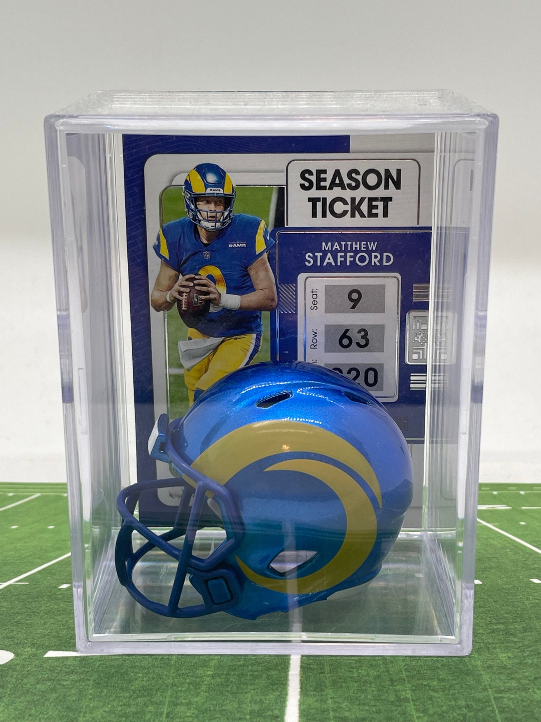New 2020 Los Angeles Rams Matthew Stafford Mini Helmet Shadowbox W ...