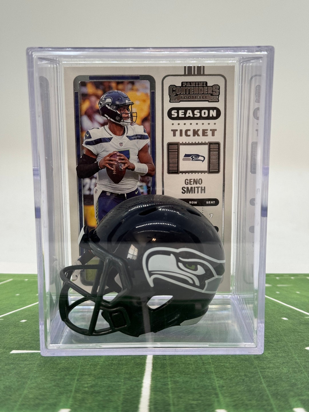 Seattle Seahawks Geno Smith Mini Helmet Shadowbox W/ Card - Etsy