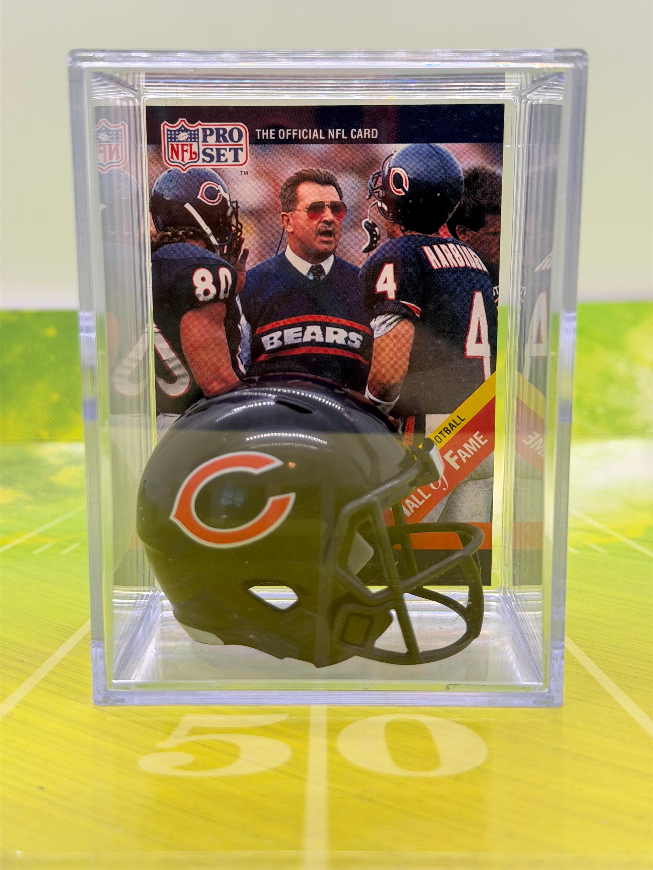 Chicago Bears Coach Mike Ditka Mini Helmet Shadowbox W/ Card - Etsy