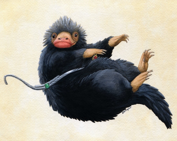 Niffler Art Print - Vintage Hufflepuff Herbology Magizoology Magic ...
