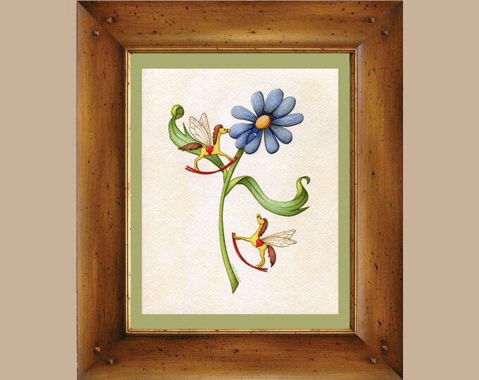 Rocking-horse Flies - Alice in Wonderland Art Print - Vintage Botanical ...