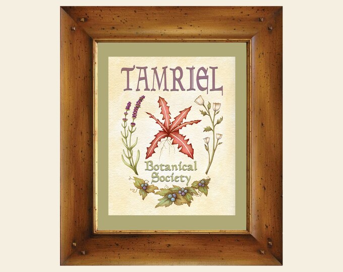Tamriel Botanical Society Elder Scrolls Art Print Skyrim Botanical ...