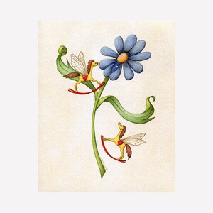 Rocking-horse Flies Alice in Wonderland Art Print Vintage - Etsy