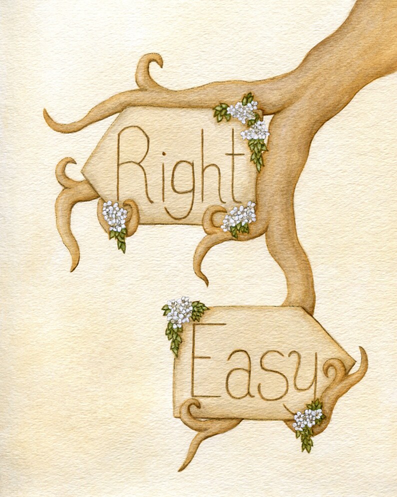 Right Versus Easy Path Illustrated Quote Art Print Harry - Etsy