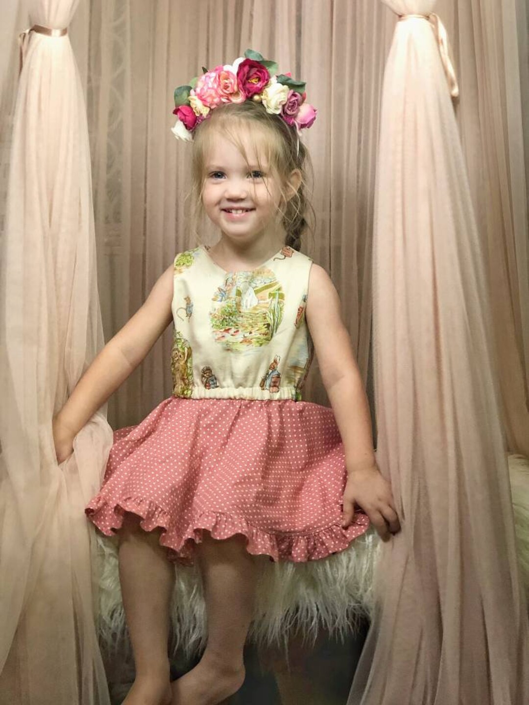 Girl Baby Toddler "beatrix Potter" Dress, Twirly Dress, Frilly Dress ...