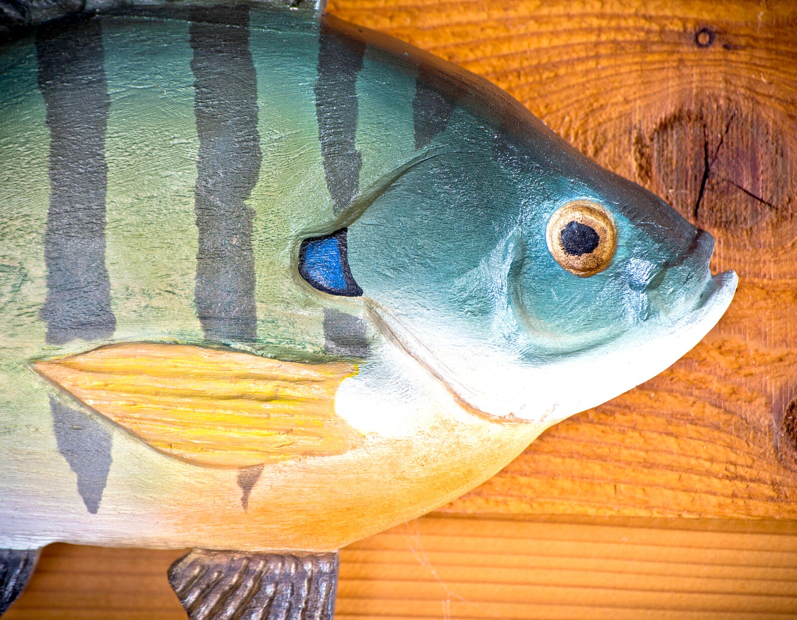 Bluegill Hand Carved and Painted Wood Wall Sculpture to Add a Rustic ...